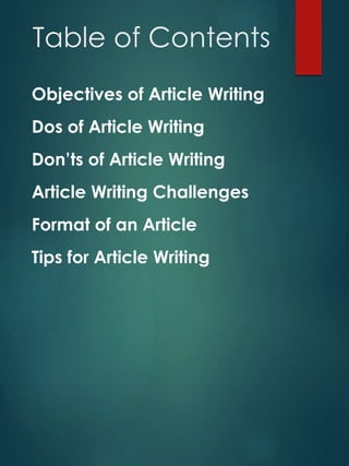 Tips for writing and editing articles | PPTX