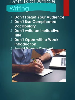 Tips for writing and editing articles | PPTX