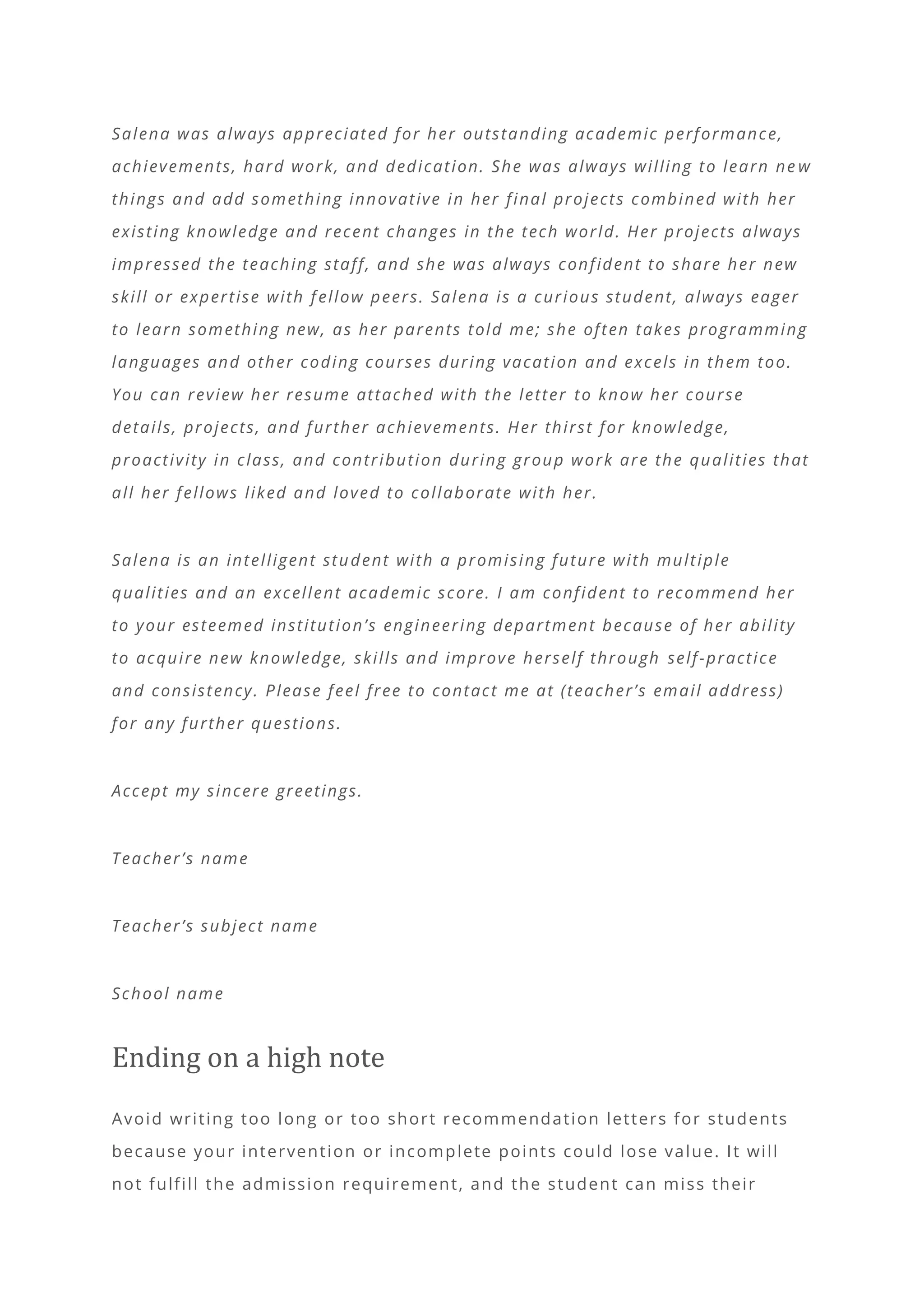 Tips for writing a recommendation letter for students | PDF