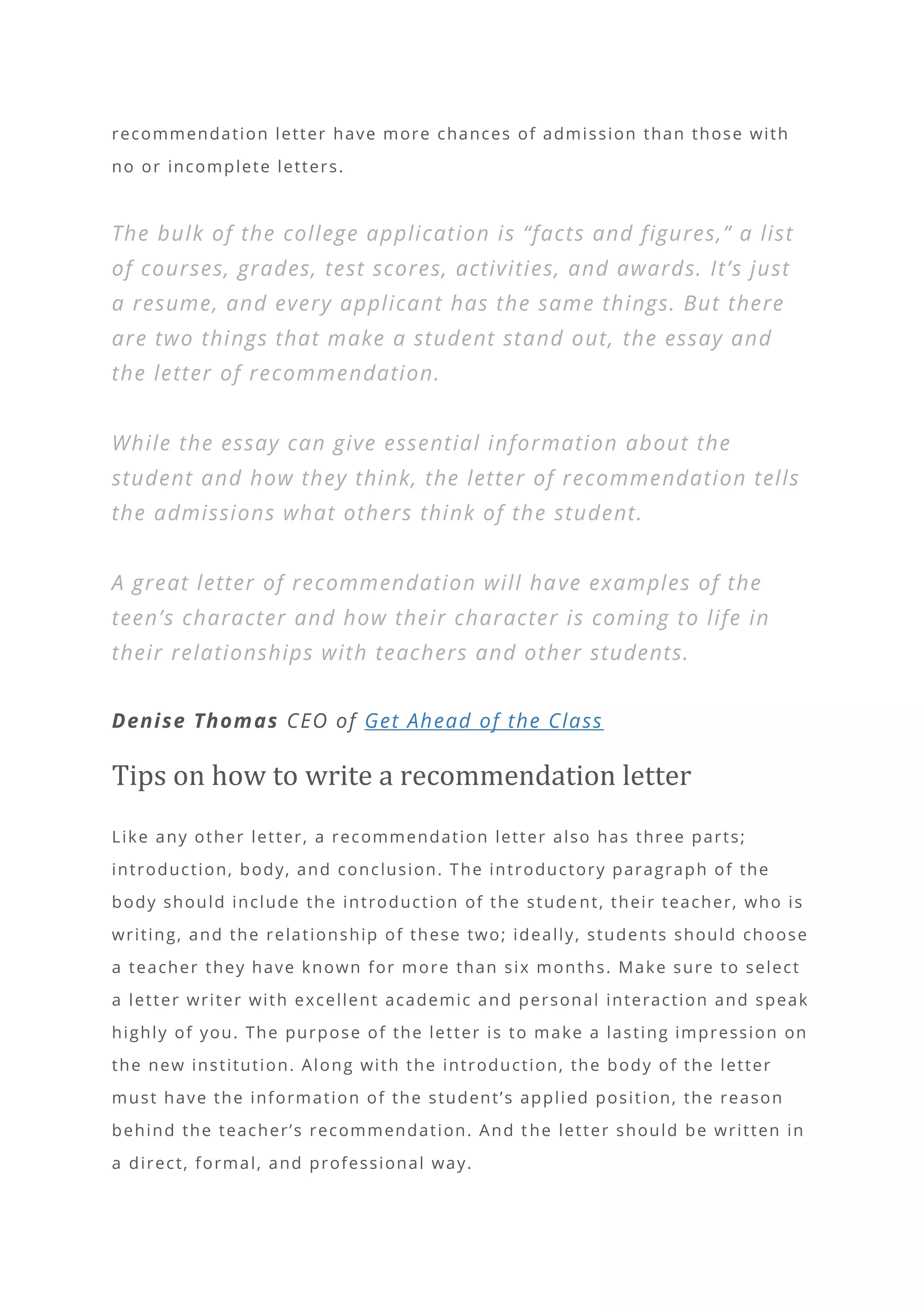Tips for writing a recommendation letter for students | PDF
