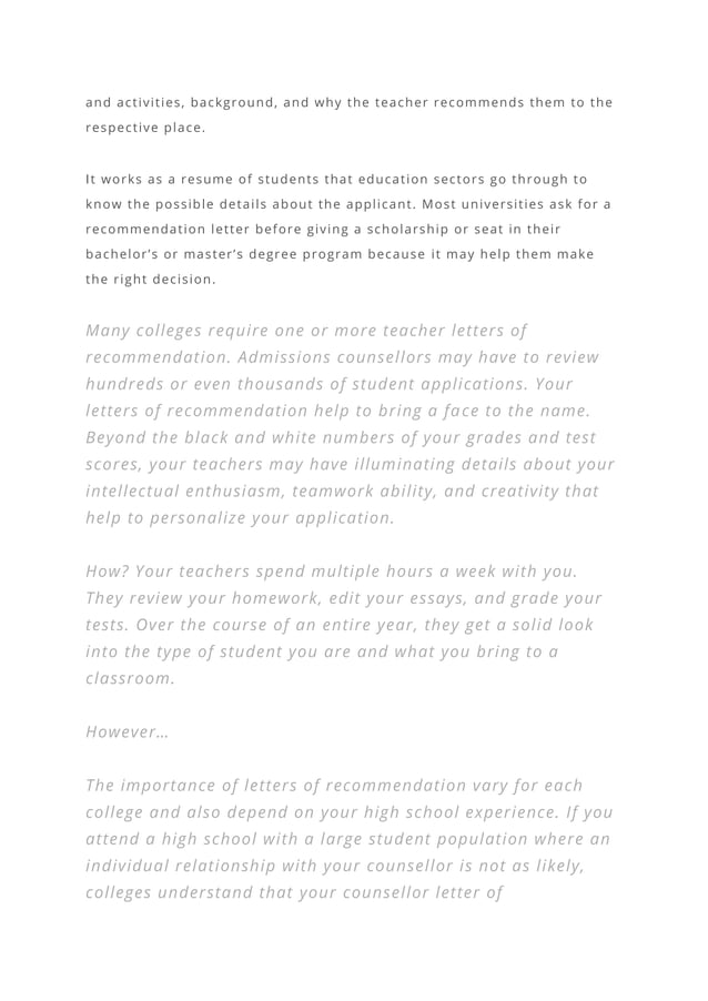Tips for writing a recommendation letter for students | PDF