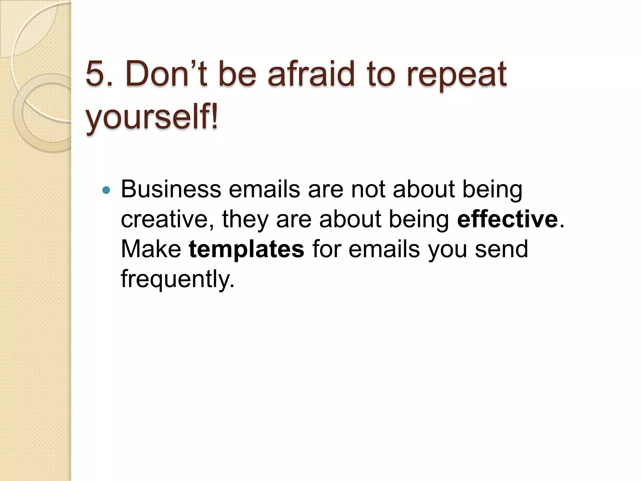 Tips for writing Business Emails | PPTX