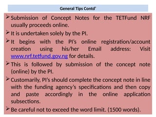 Tips for Writing TETFund NRF Concept Notes and.pptx