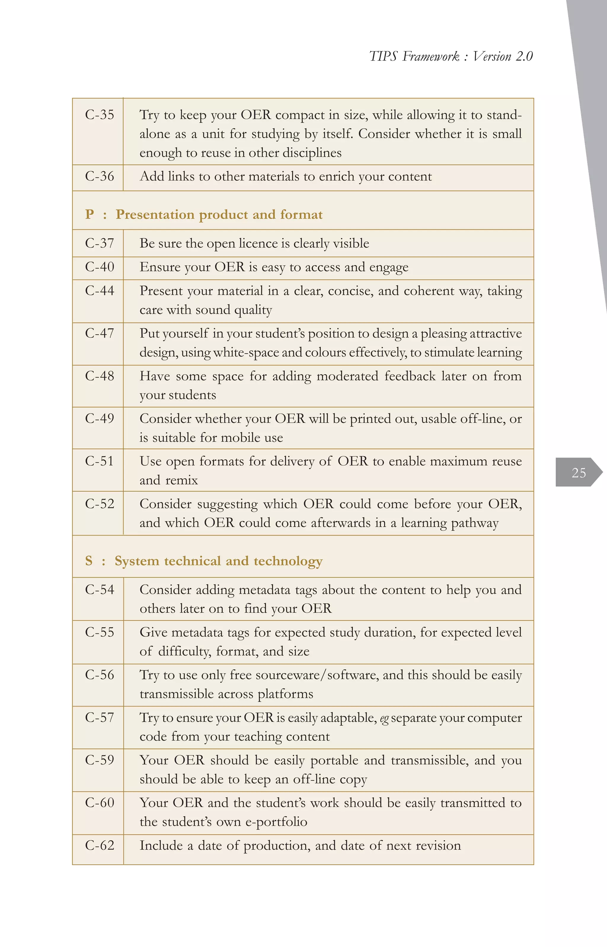 Tips framework version 2.0 low | PDF