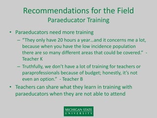 Tips From Teachers: Working with Paraeducators | PPT