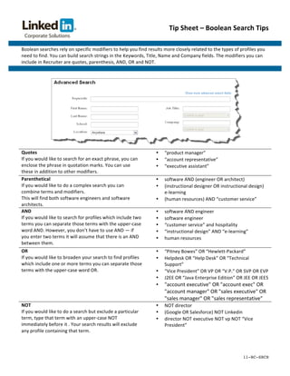Tip Sheet Boolean Searching | PDF