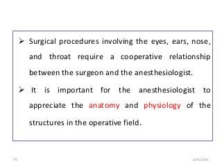 Tips in otolaryngology anesthesia | PPTX