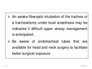 Tips in otolaryngology anesthesia | PPTX