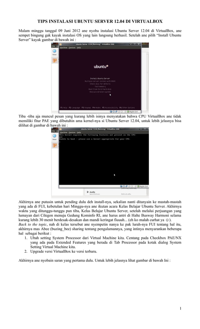 Instalasi Ubuntu Server di Virtual Box | PDF