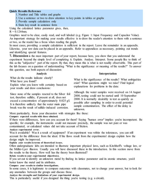 Tips in writing a lab report | DOCX | Educational Assessment | Education