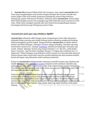 Tips memilih asuransi jiwa | PDF