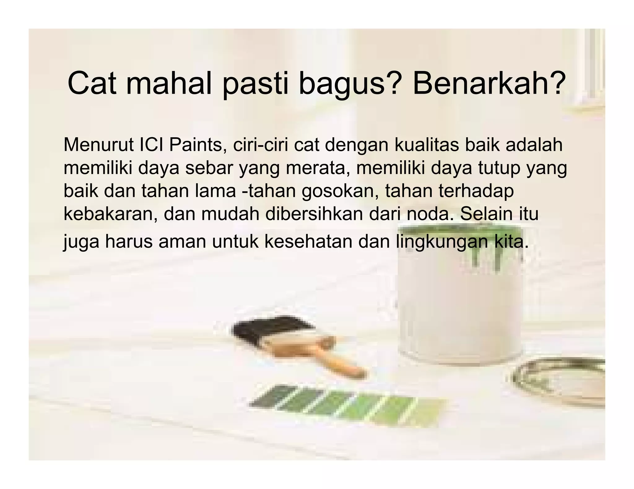 Tips memilih cat tembok | PDF