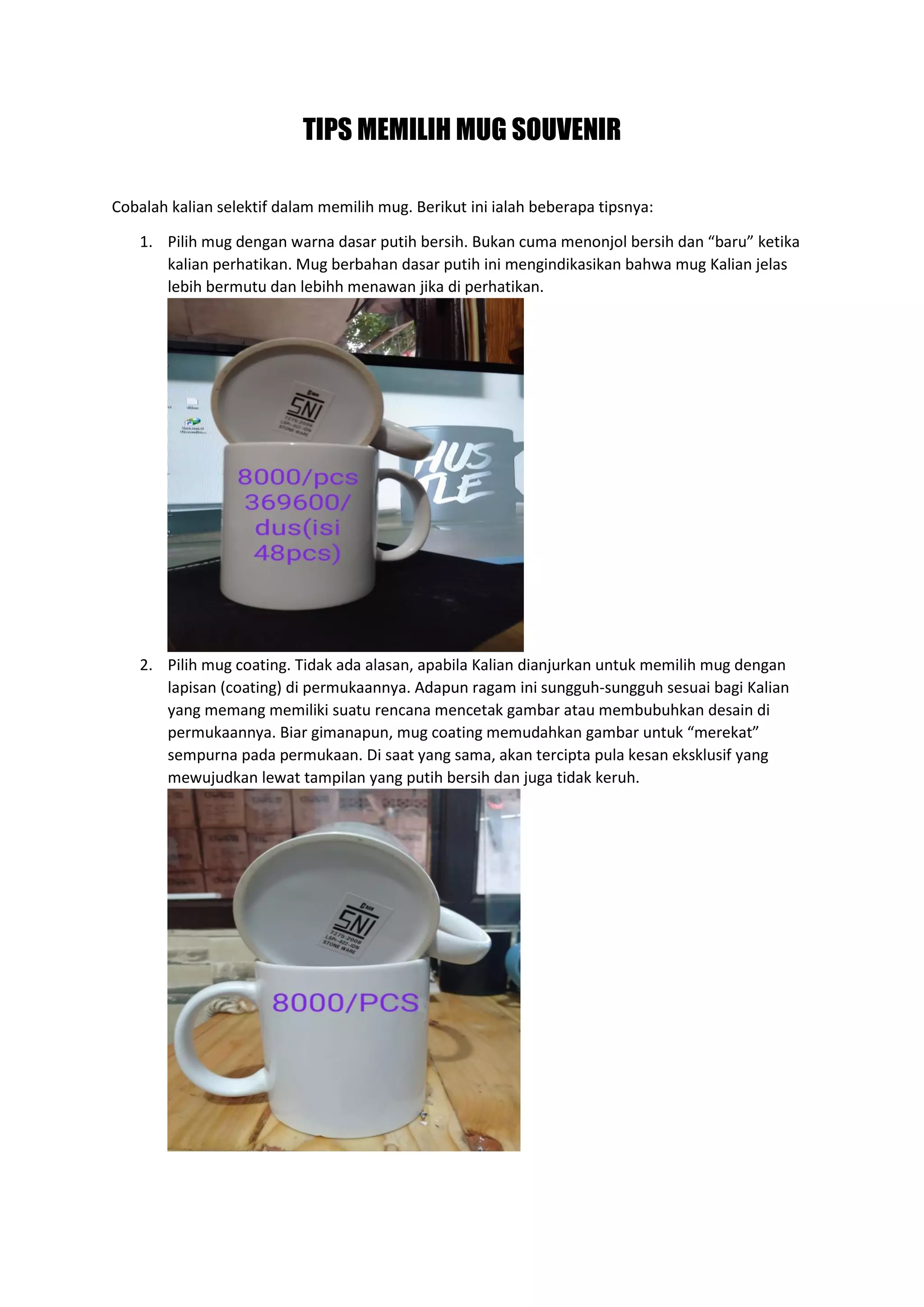 Tips memilih mug souvenir | PDF