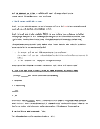 Tips menjawab soal toefl | DOCX