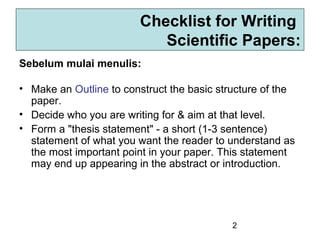 Tips menulis ilmiah | PPT