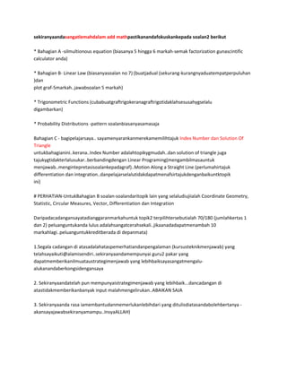 Tips ni khas utk student yg amik course add math | DOCX