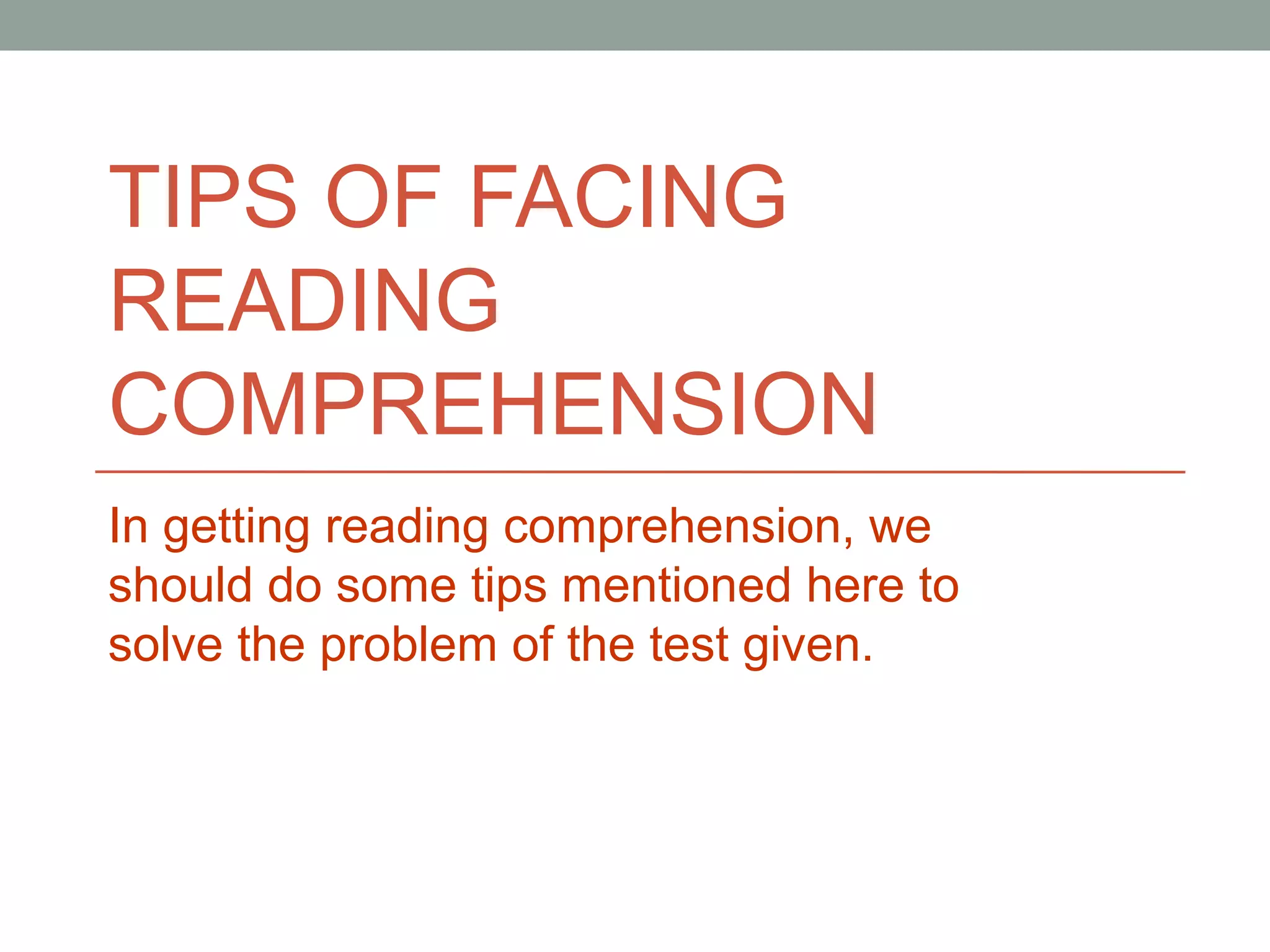 Tips of Mastering or Facing Reading Comprehension (Indonesia-English) | PPT