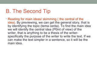 Tips of Mastering or Facing Reading Comprehension (Indonesia-English) | PPT