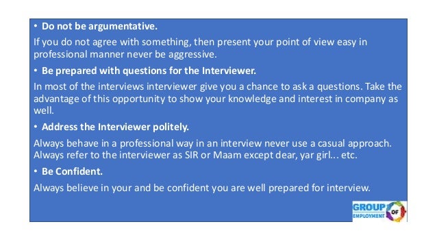 Interview Tips For Freshers