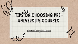 Tips on choosing pre-university courses | PDF
