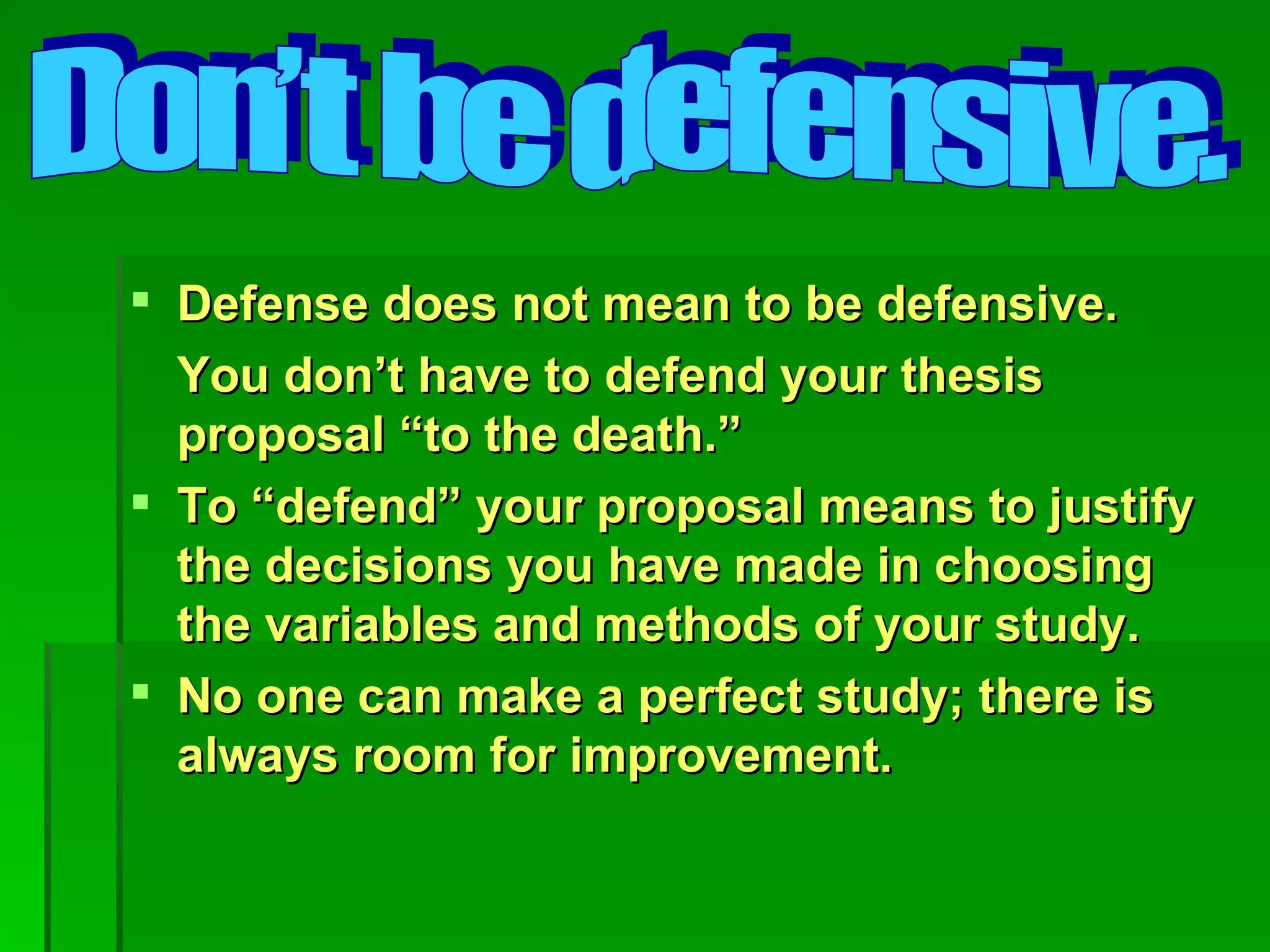 How to Defend your Thesis Proposal like a Professional | PPT