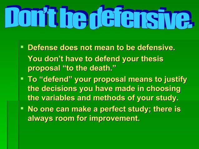 How to Defend your Thesis Proposal like a Professional | PPT