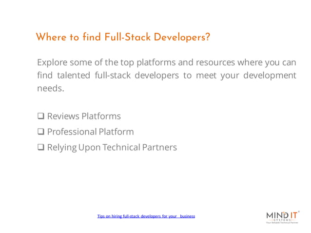 Tips on Hiring Full-Stack Developers for Your Business | PPT