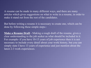 Tips on how to create a resume | PPT