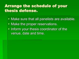 Tips on how to defend your thesis | PPSX