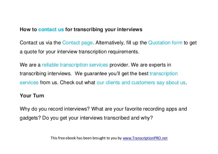 Tips on how to record interviews for transcription