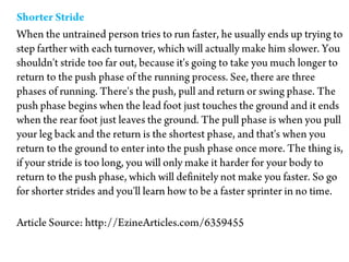 Tips on how to run faster short distance and long distances | PPTX