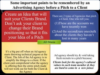 Tips on making a ad pitch for a client | PPT