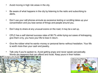 Tips on mugging,extortion and kidnapping | PPT
