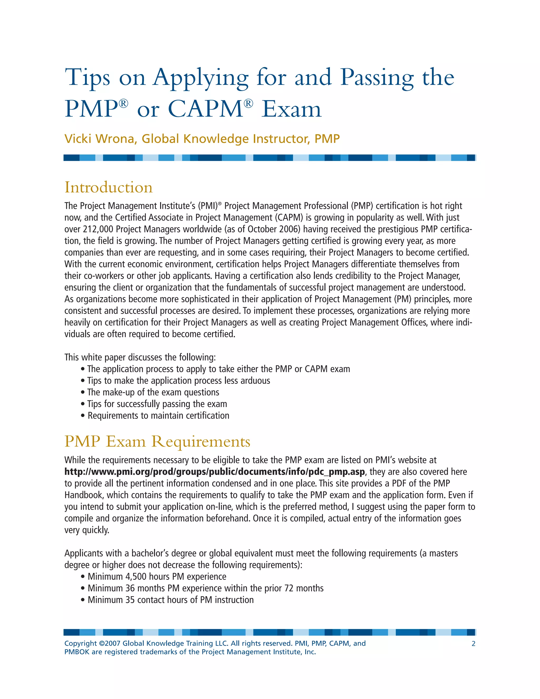 Tips on passing pmp exam | PDF