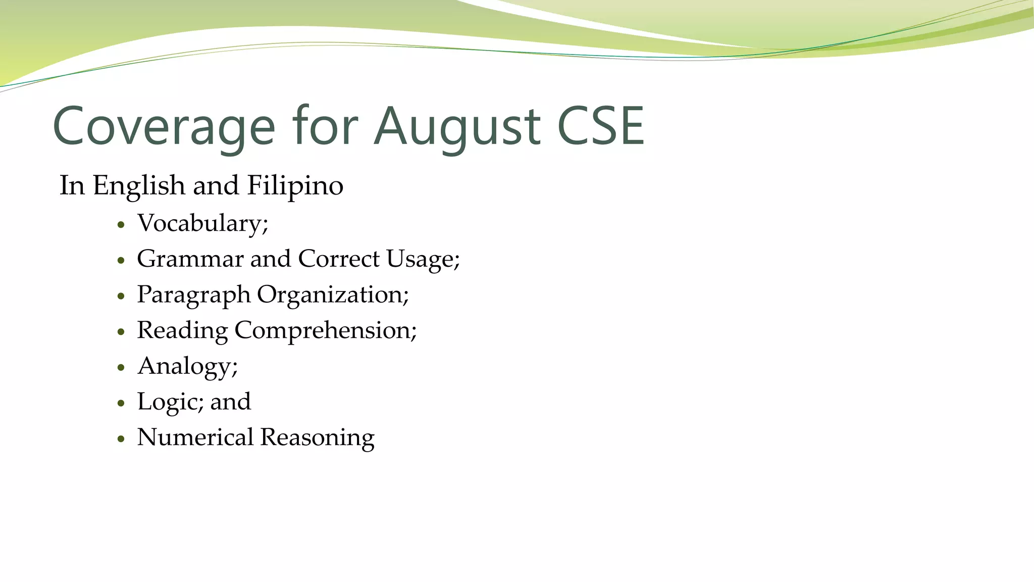 Tips on Passing the CSE.ppt
