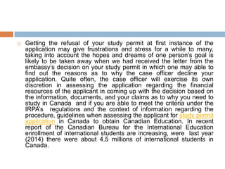Tips on reapplication of study permit in Canada | PPTX