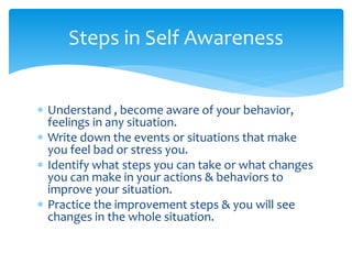 Tips on self awareness | PPT