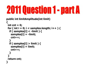 AP Computer Science AP Review 2011 FRQ Questions | PPTX