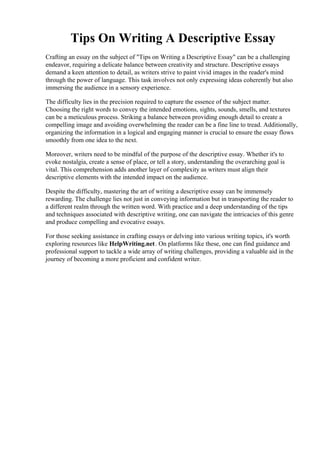Tips On Writing A Descriptive Essay.pdf