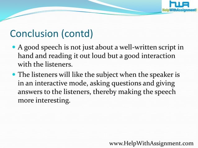 Tips on writing a good speech | PPTX