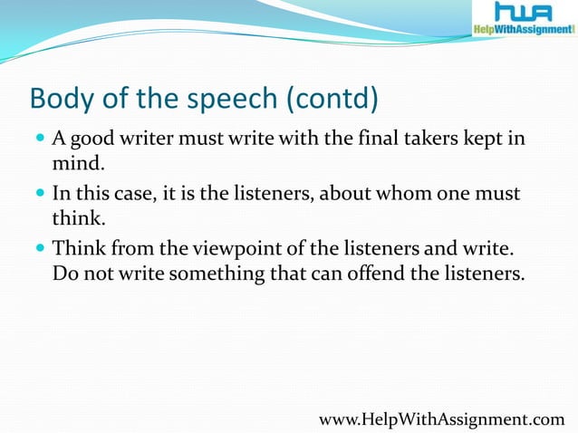 Tips on writing a good speech | PPTX