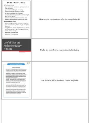 Tips On Writing A Reflective Essay | PDF