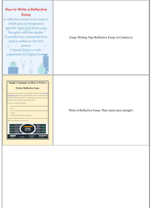 Tips On Writing A Reflective Essay | PDF