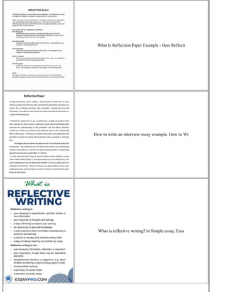 Tips On Writing A Reflective Essay | PDF