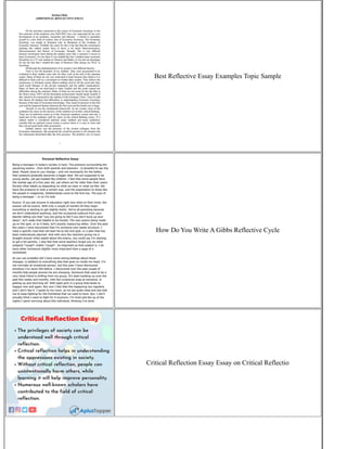 Tips On Writing A Reflective Essay | PDF