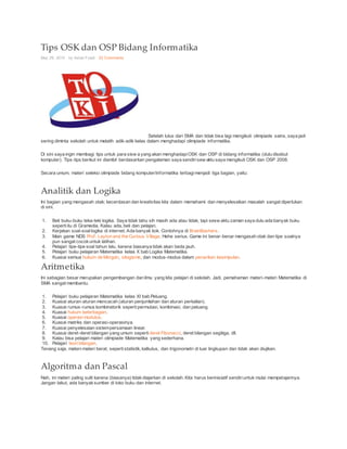 Tips osk dan osp bidang informatika | DOCX