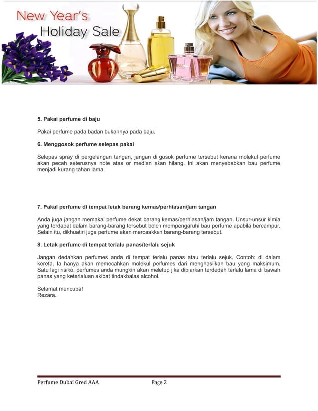 Tips pemakaian perfumes | PDF