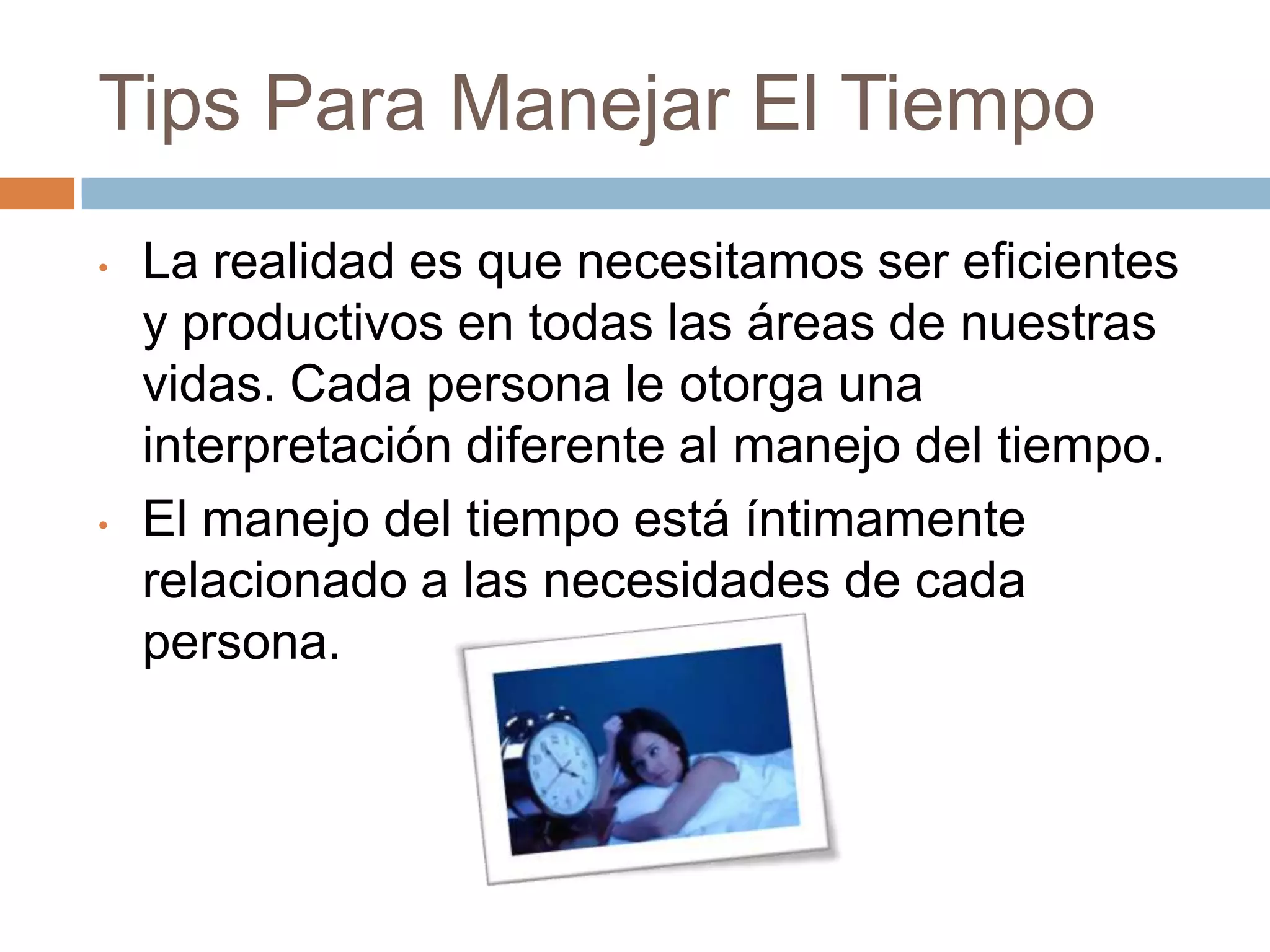Tips para manejar el tiempo | PPTX