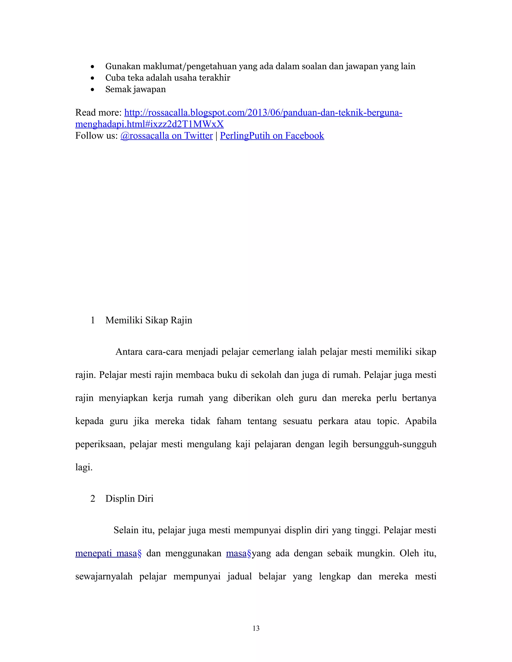 Tips pelajar cemerlang | DOC