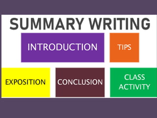 TIPS ON SUMMARY WRITING | PPT